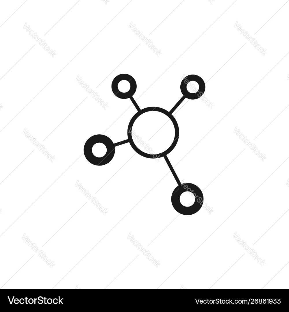 Molecular Connection Icon - Atom Network Vector Image