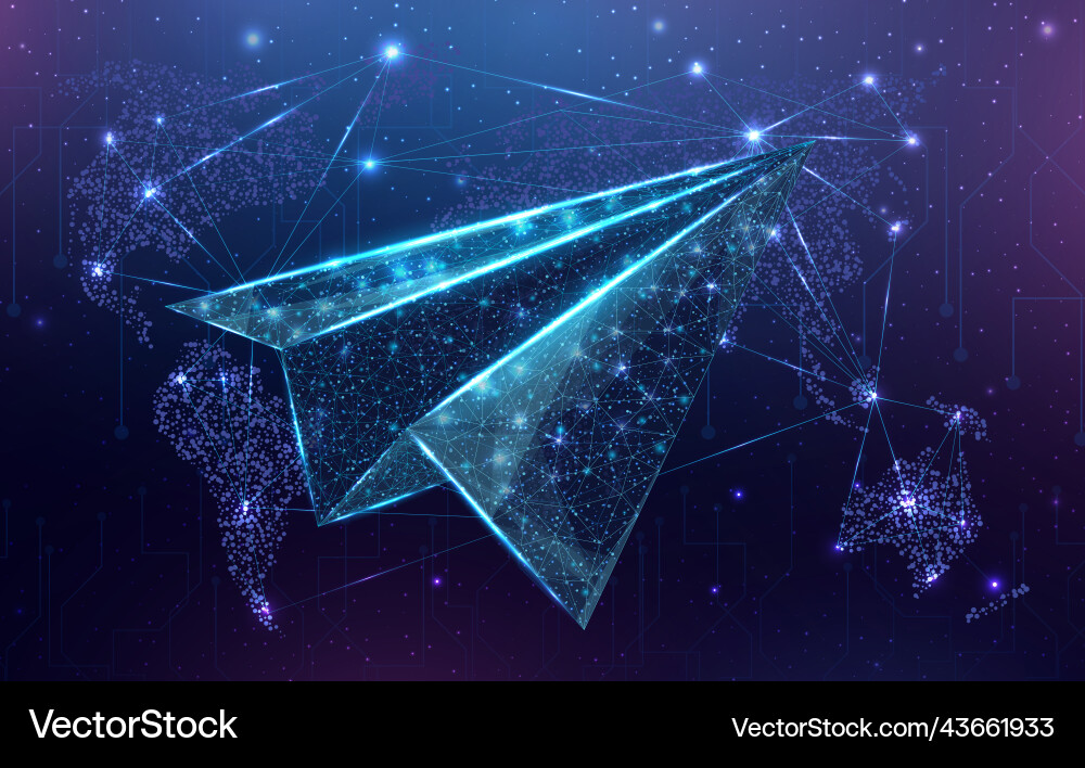 Polygonal paper plane business startup Royalty Free Vector