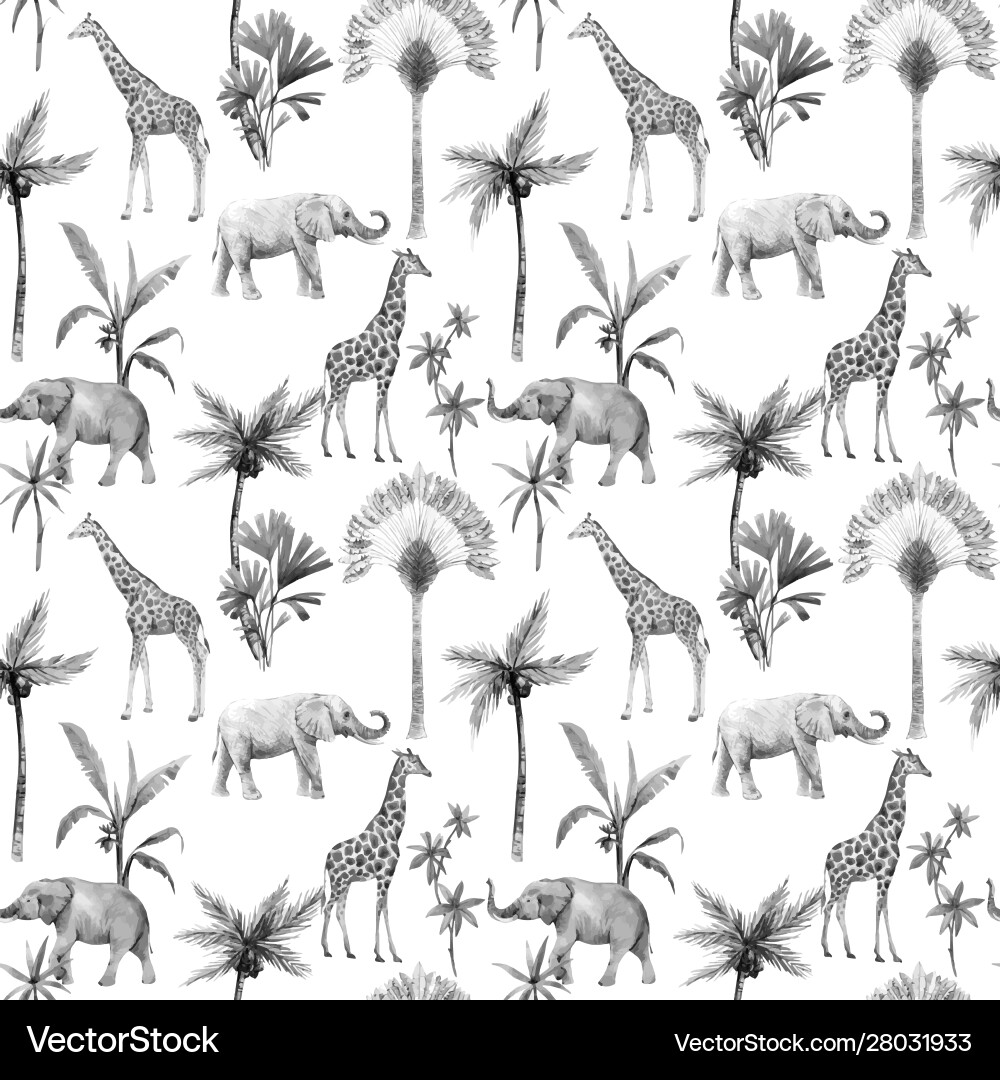 Watercolor Safari Patterns Royalty Free Vector Image
