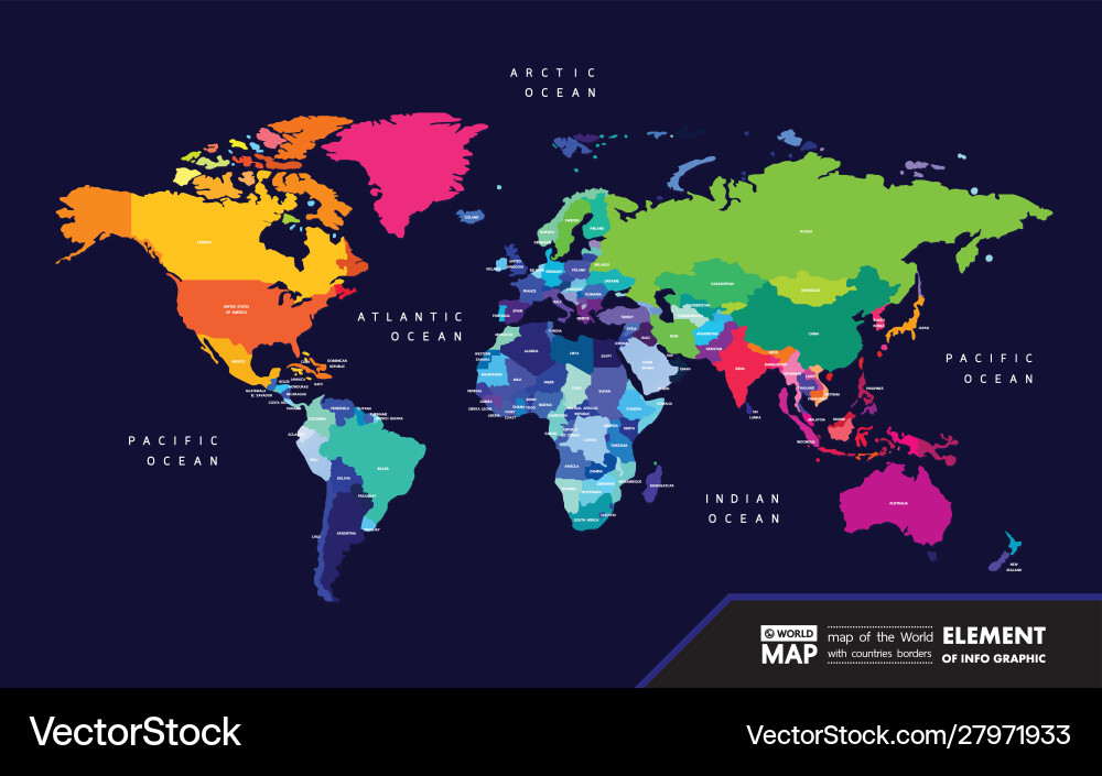 World map graphic element Royalty Free Vector Image