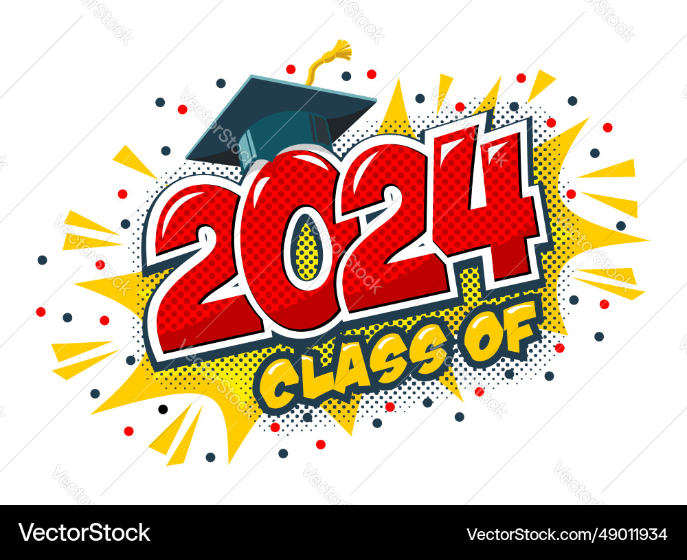 2024 graduate class logo Royalty Free Vector Image