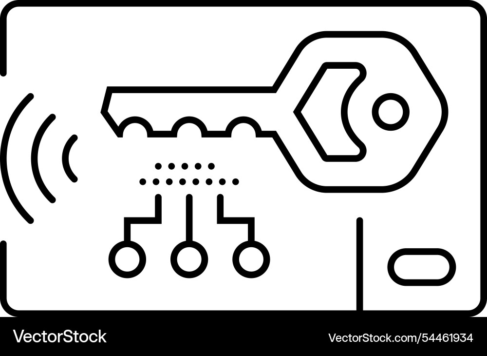 Attendee badge virtual conference line icon Vector Image