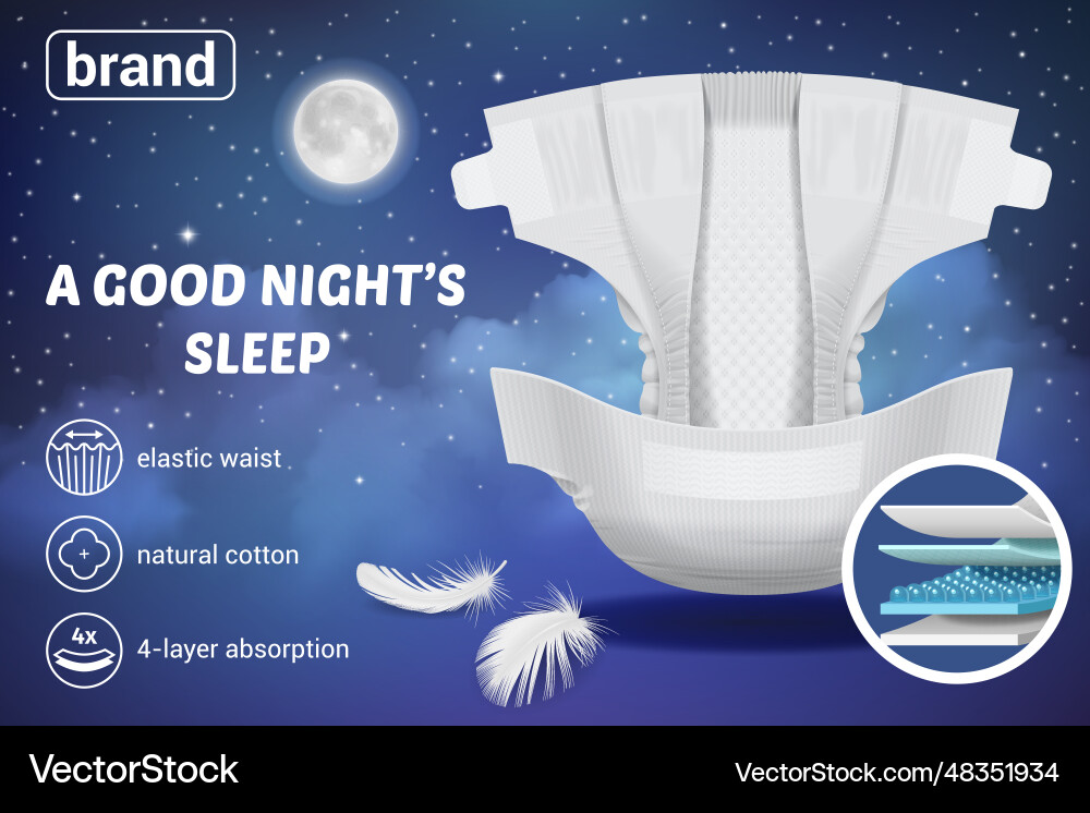 Baby diapers poster Royalty Free Vector Image - VectorStock