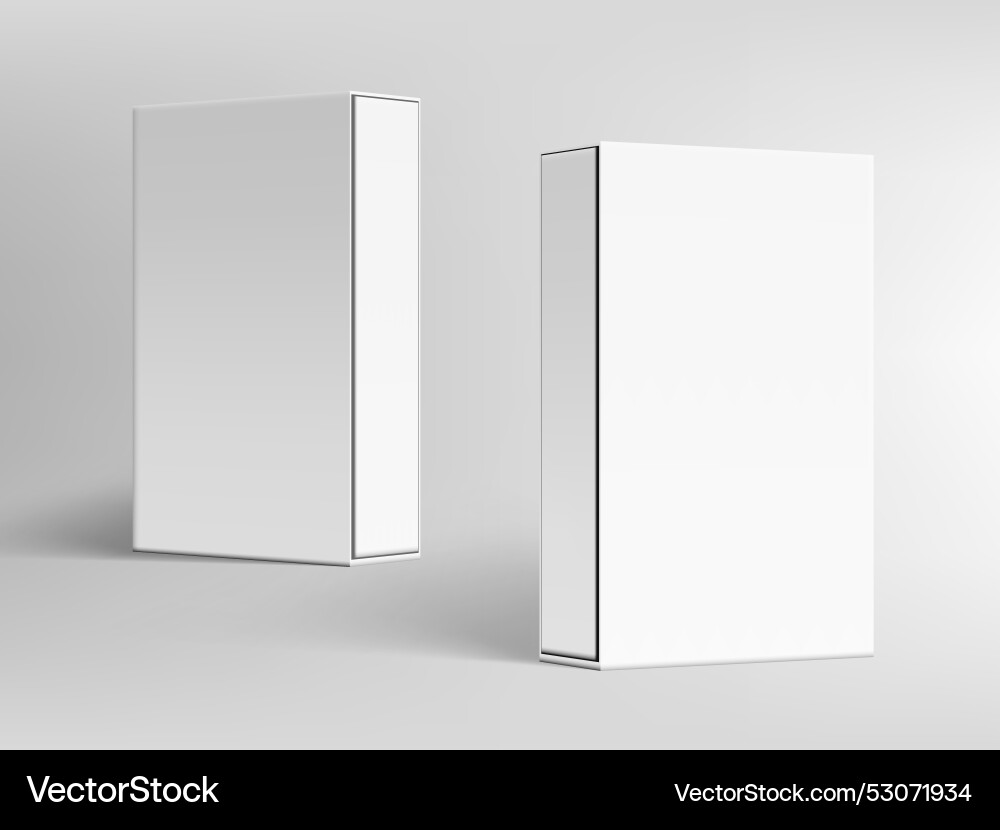 Blank clear package box for soft set Royalty Free Vector