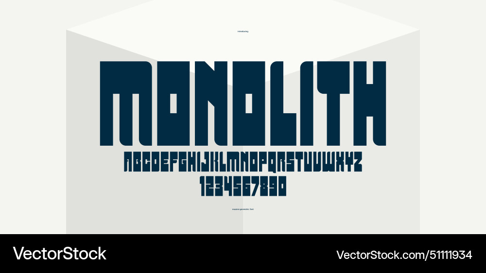 Bold and strong geometric font for logos Vector Image