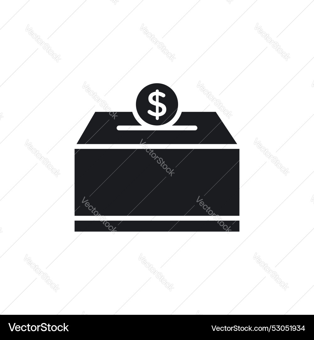 Donate icon set fundraising money box symbol Vector Image