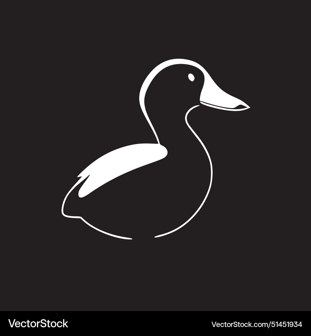 Duck - minimalist and flat logo Royalty Free Vector Image