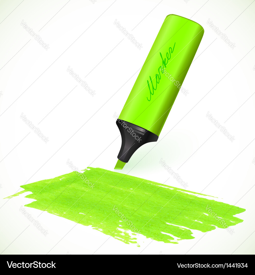 Green marker with drawn spot Royalty Free Vector Image