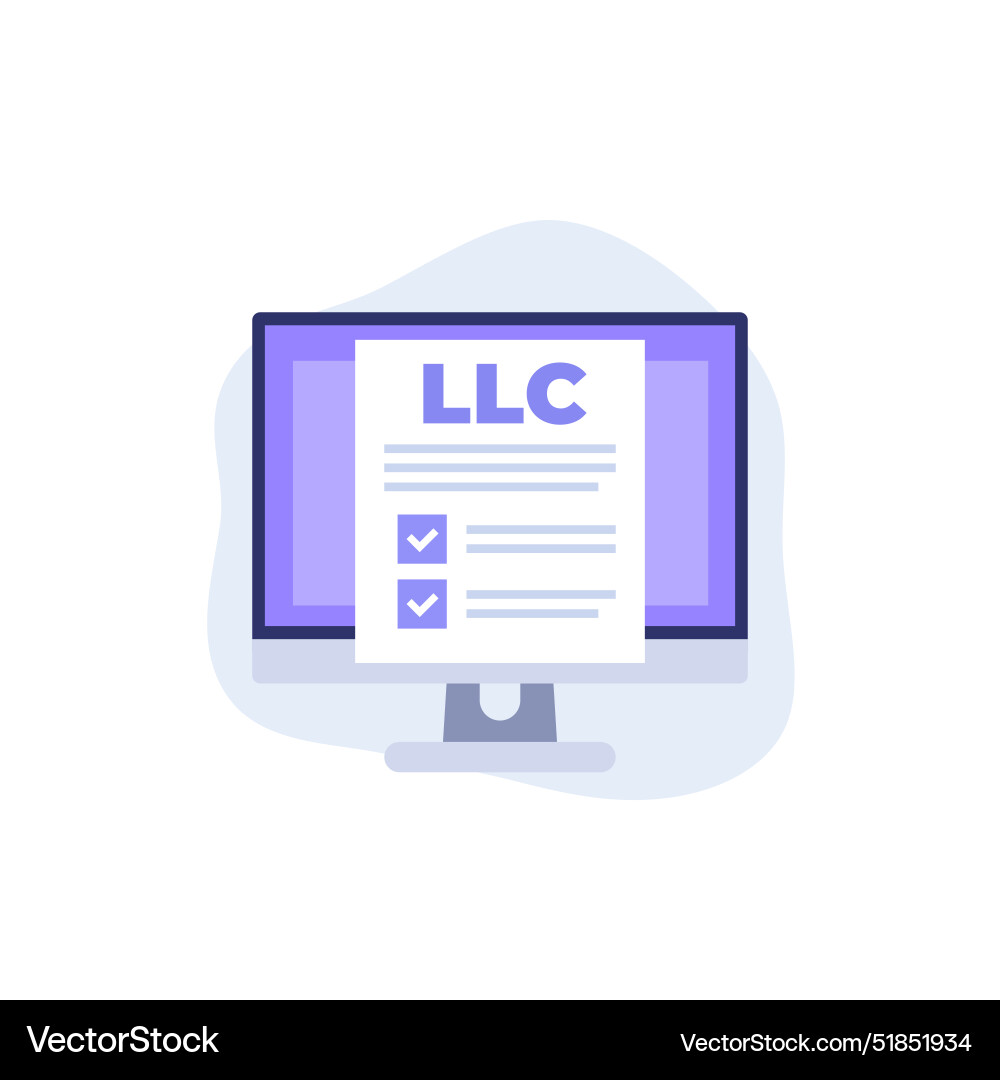Llc limited liability company registration Vector Image