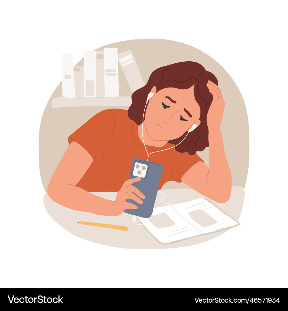 Procrastination isolated cartoon Royalty Free Vector Image