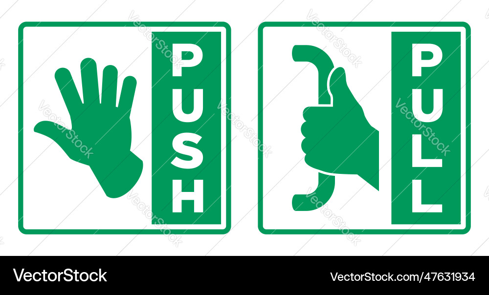Push and pull doors signs Royalty Free Vector Image