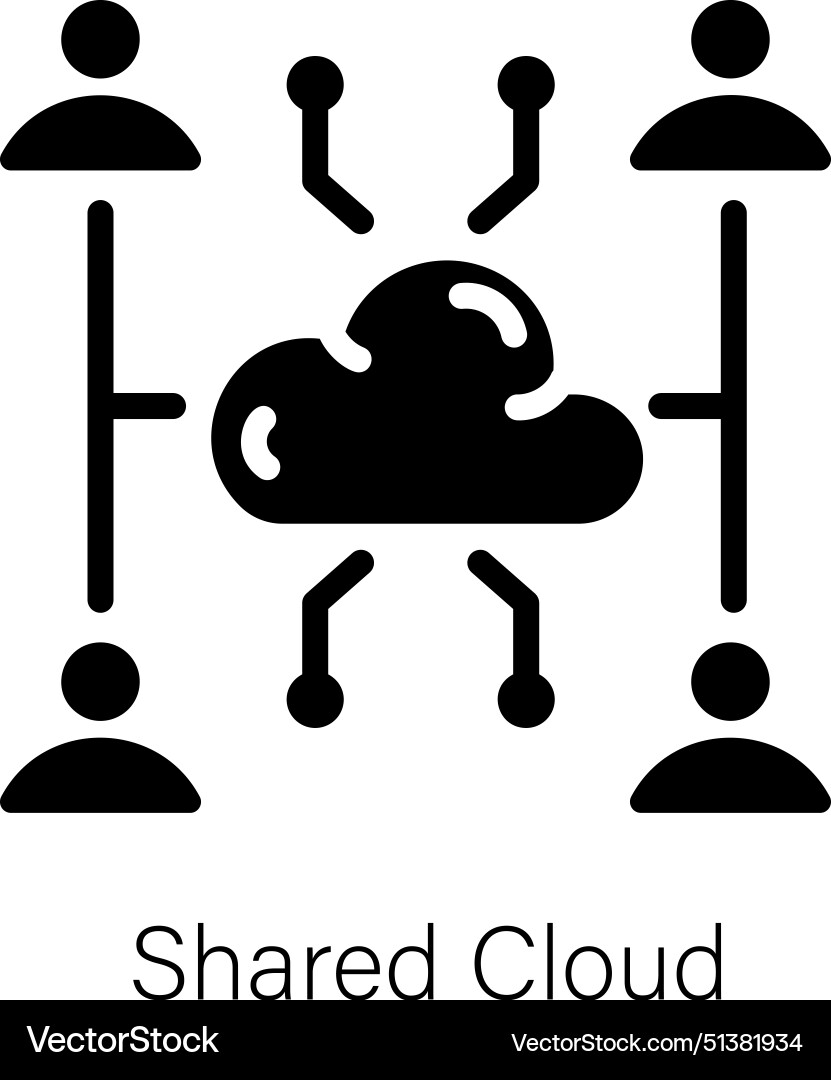 Shared cloud Royalty Free Vector Image - VectorStock