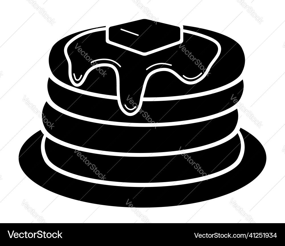 Stack of Pancakes with Butter Royalty Free Vector Image