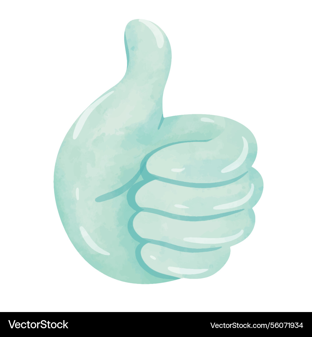 Thumbs up cartoon like symbol Royalty Free Vector Image