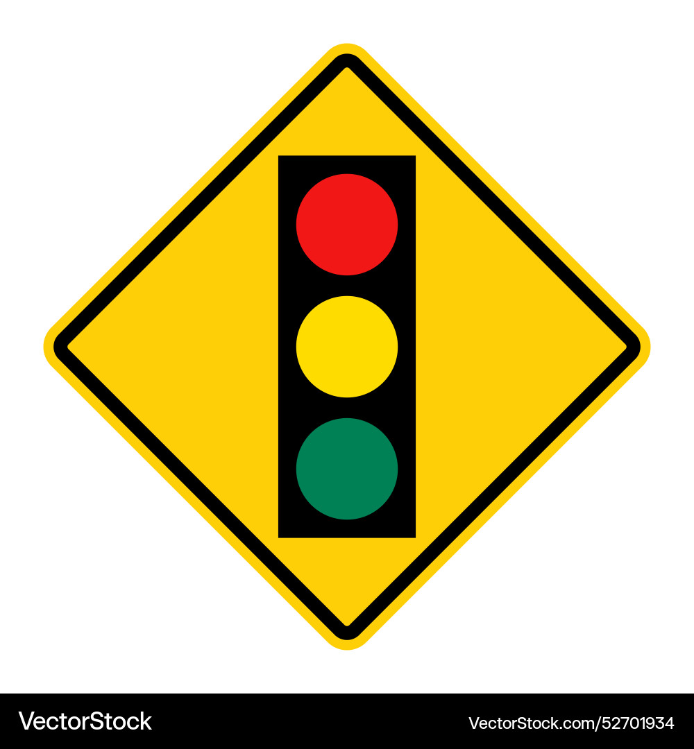 Traffic signal ahead road sign Royalty Free Vector Image