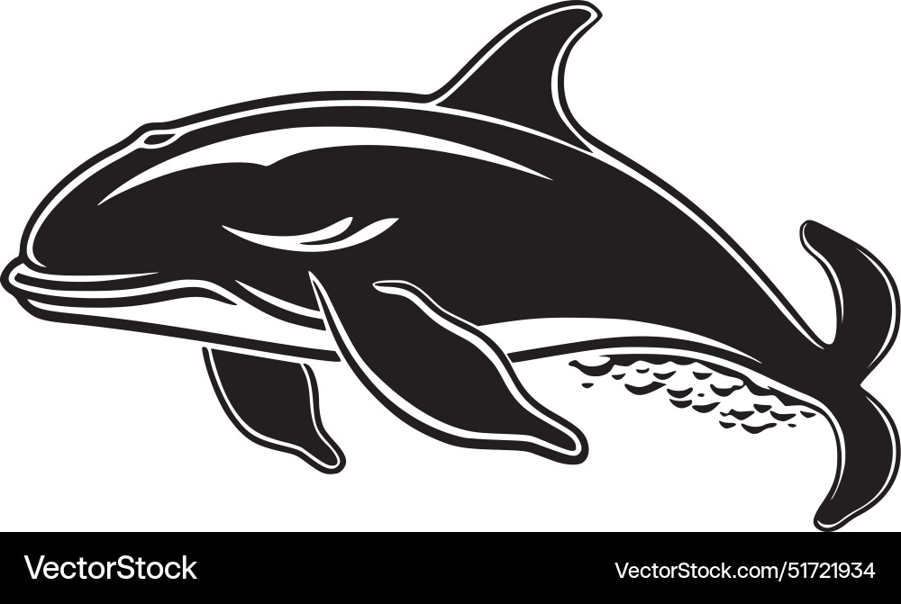 Whale - minimalist and flat logo Royalty Free Vector Image