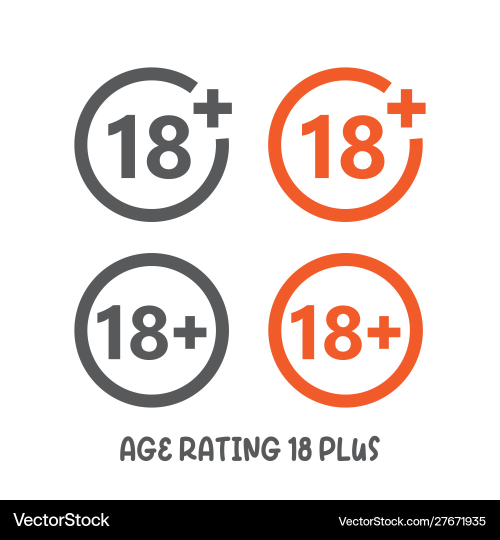 18+ Movie Rating Icon Royalty Free Vector Image