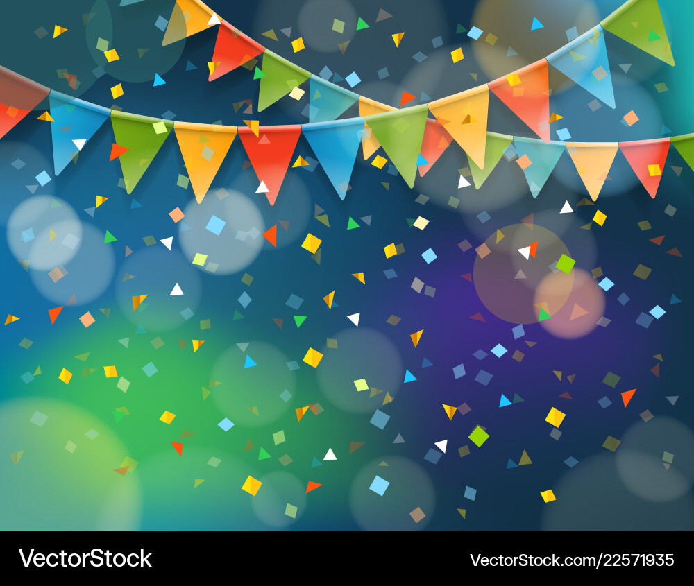 Abstract colorful background with confetti Vector Image