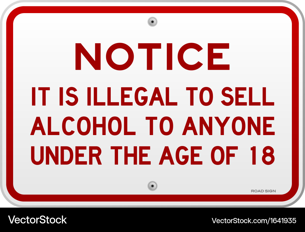 Alcohol notice 18 years Royalty Free Vector Image