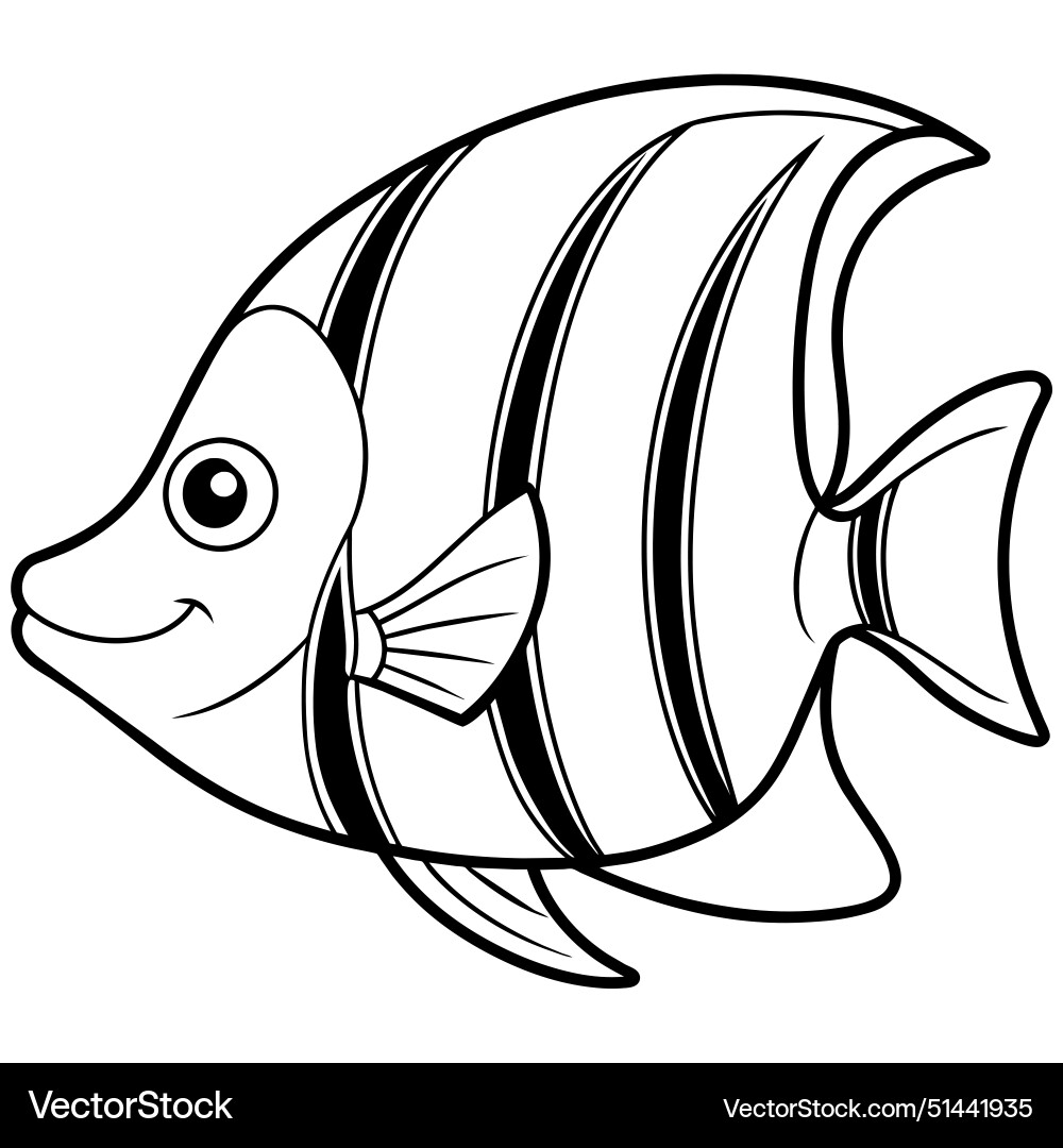 Angelfish fish smiles icon Royalty Free Vector Image