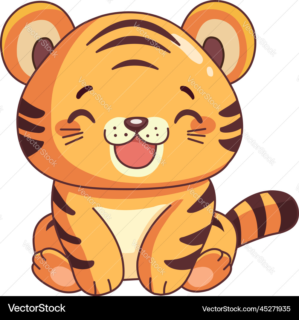 Baby tiger Royalty Free Vector Image - VectorStock