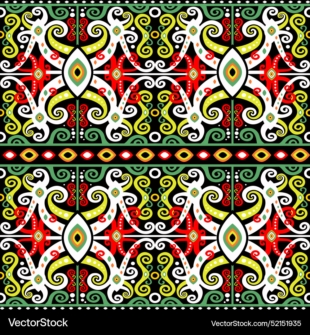 Borneo ethnic pattern with natural color scheme Vector Image