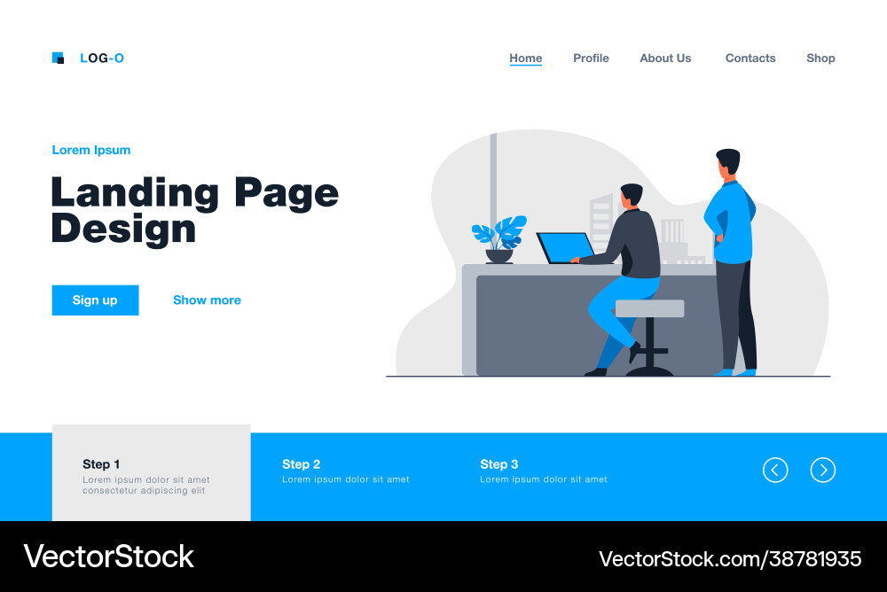 Boss Observing Employee on Laptop Royalty Free Vector Image