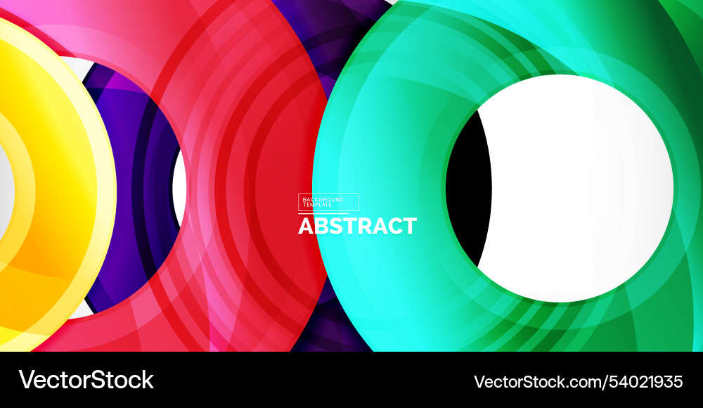 Bright colorful circles with light effects Vector Image