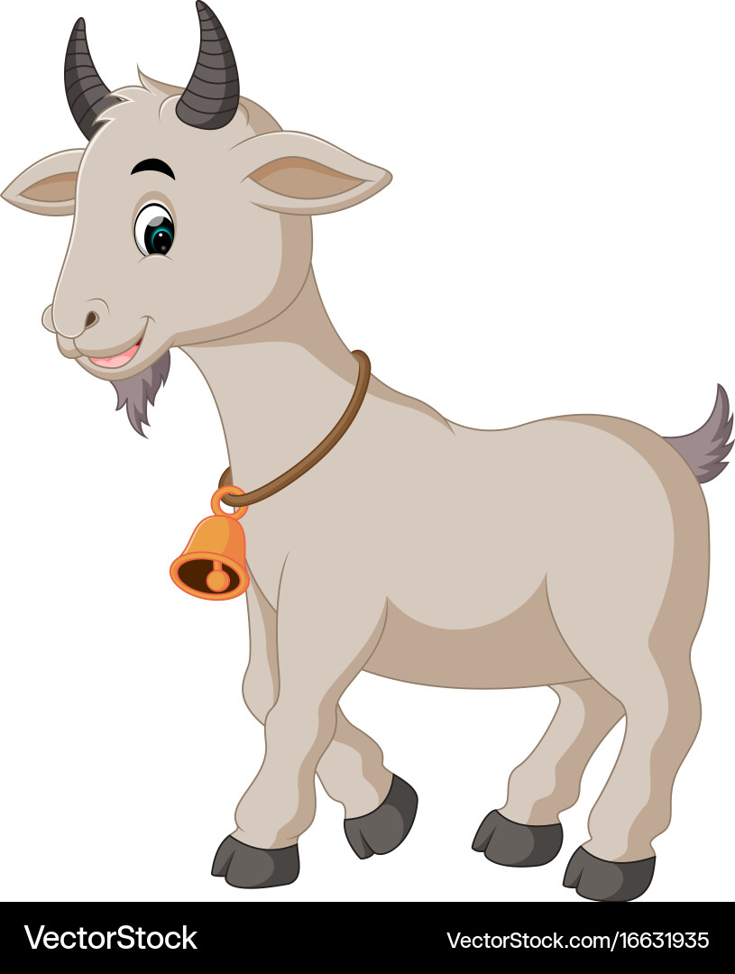 Cute goat cartoon Royalty Free Vector Image - VectorStock