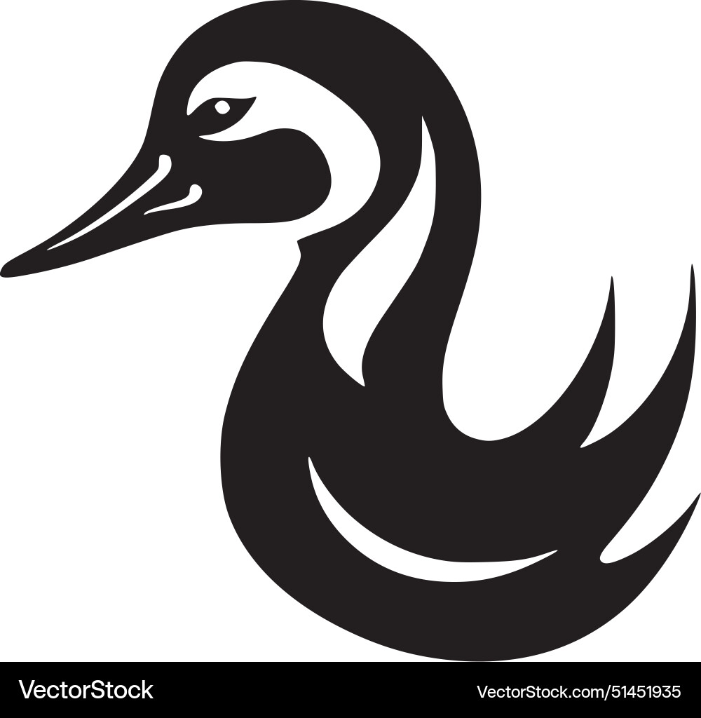 Duck - minimalist and flat logo Royalty Free Vector Image
