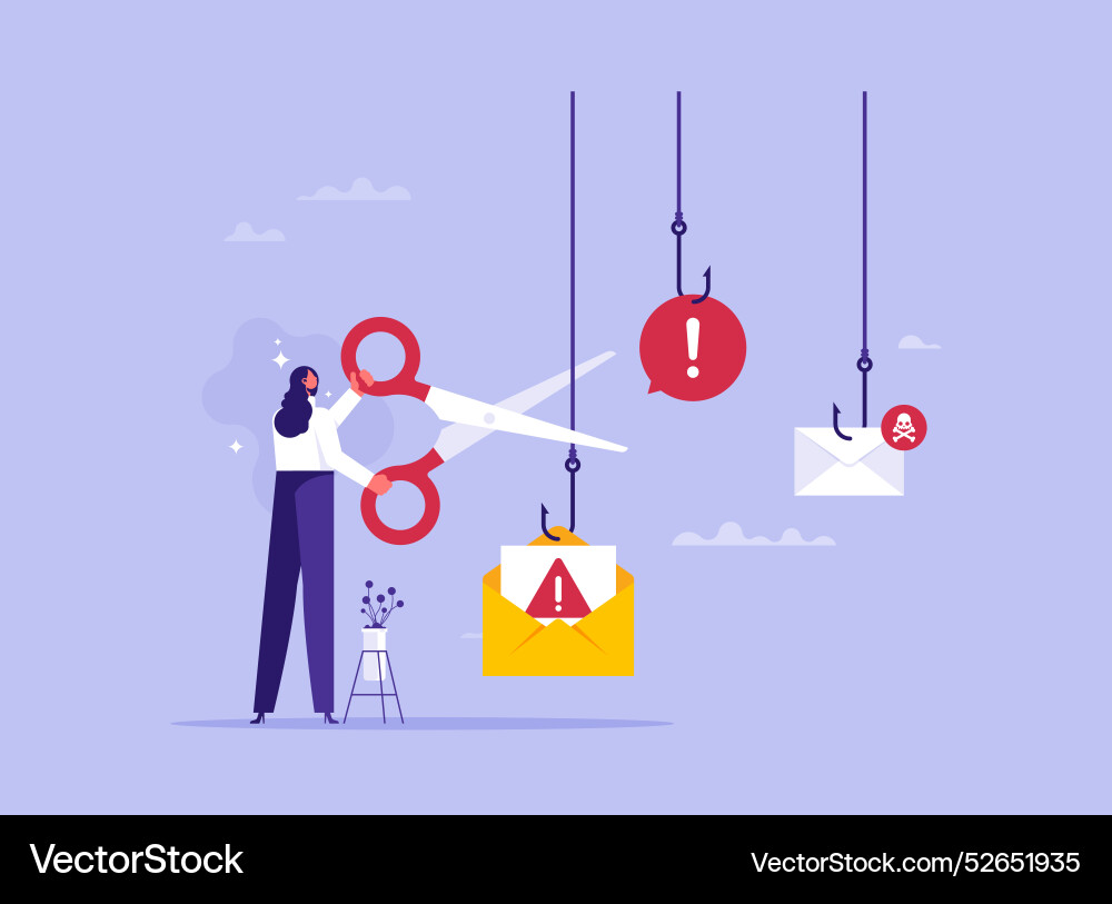 Fight against scam internet phishing or spam Vector Image