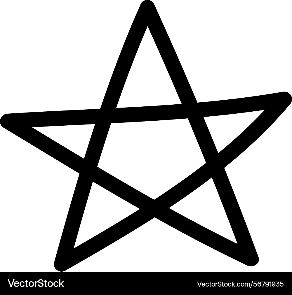 Geometric pentagram outline Royalty Free Vector Image