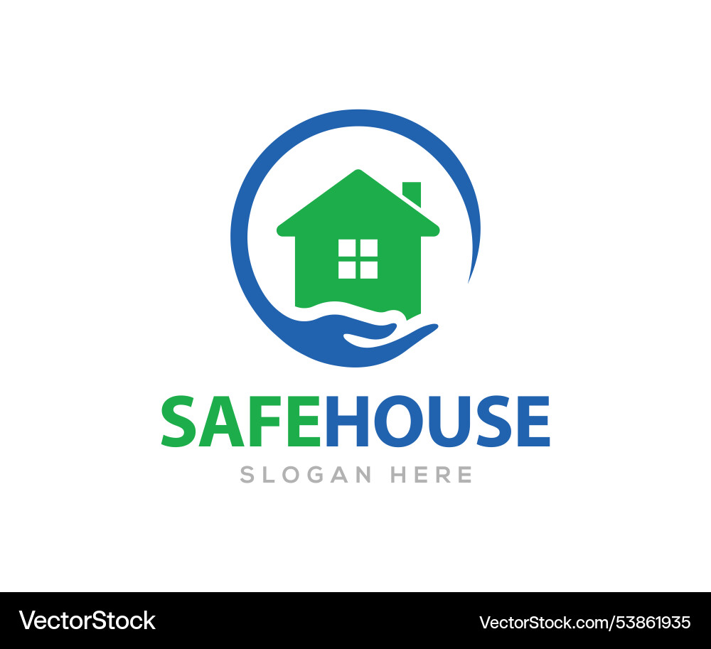 Home care logo and safe house template Royalty Free Vector