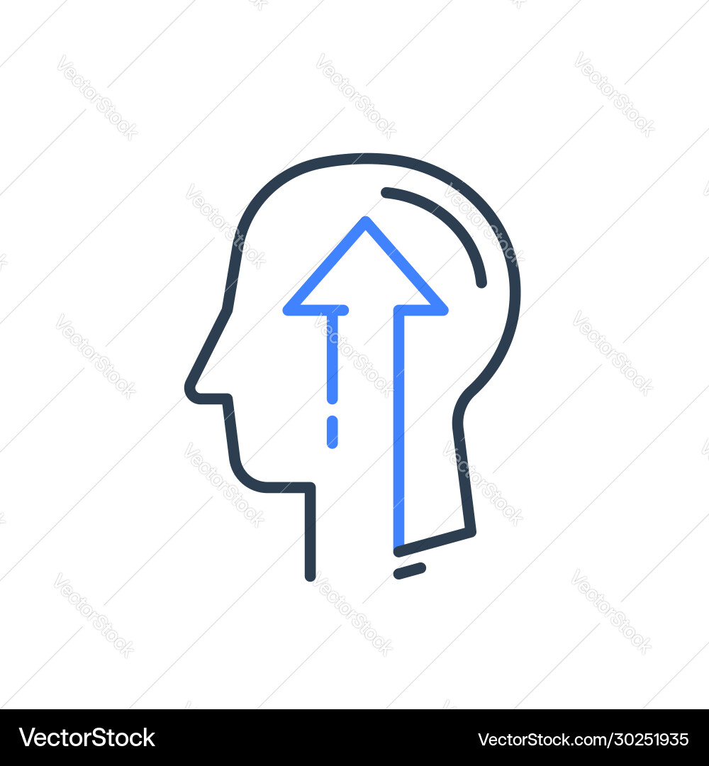 Human head profile and arrow growth mindset Vector Image