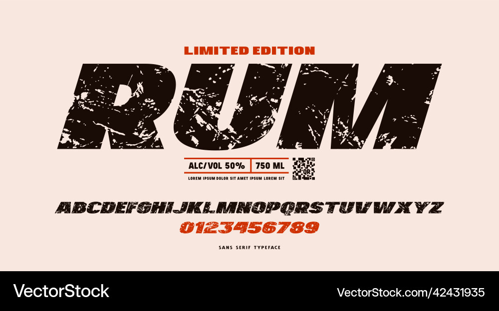 Italic wide sans serif font Royalty Free Vector Image