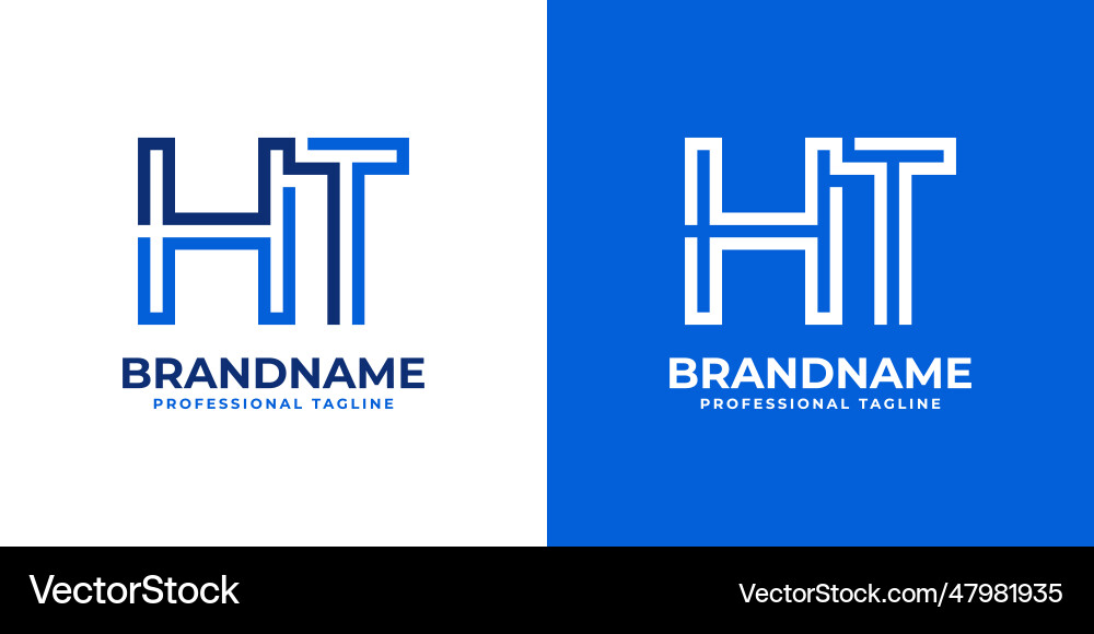 Brief ht line monogram logo passend Lizenzfreier Vektor