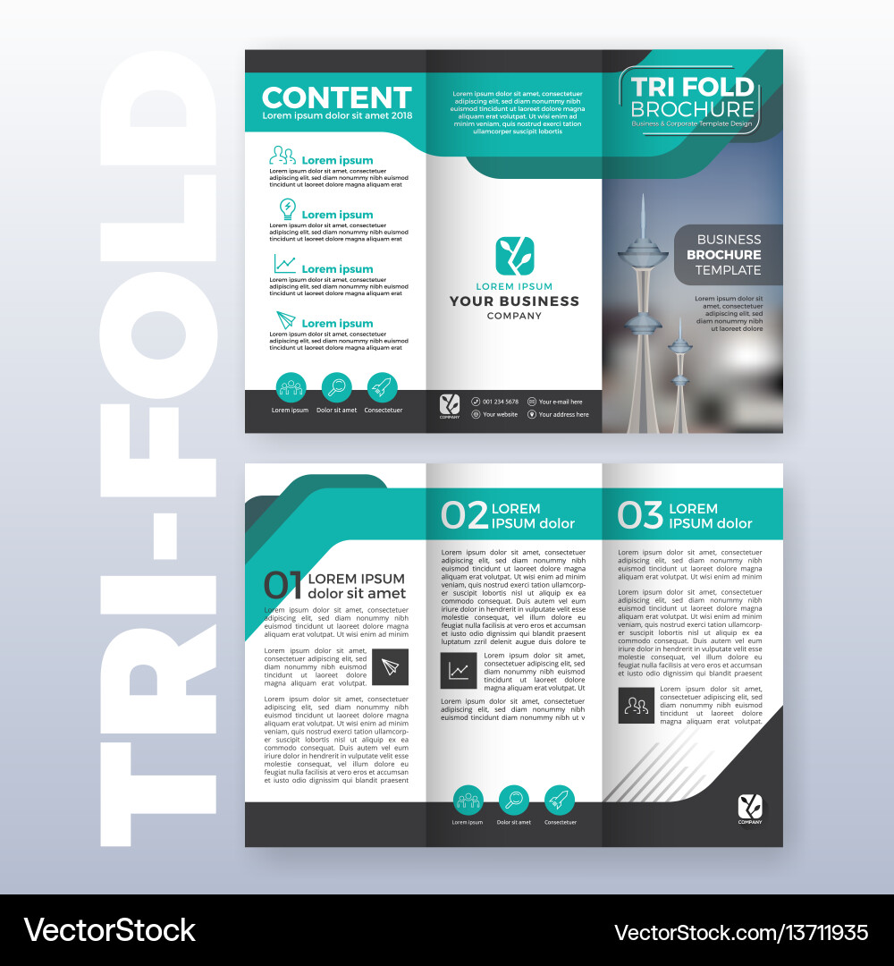 Modern Tri-Fold Brochure Template Royalty Free Vector Image