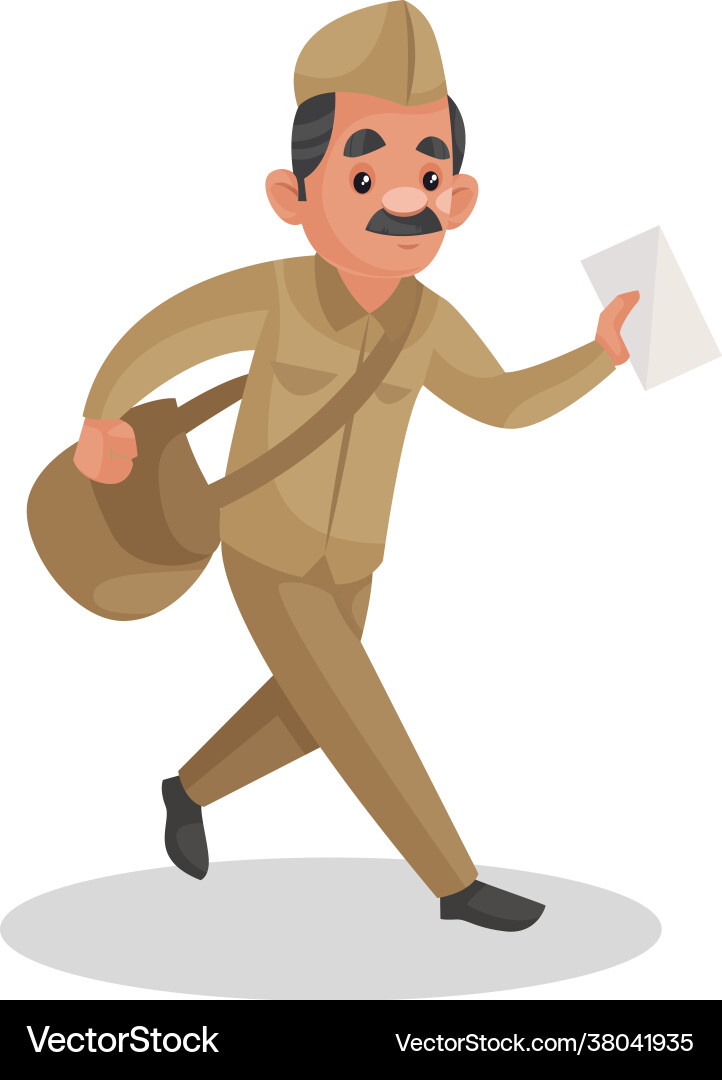Postman cartoon character Royalty Free Vector Image