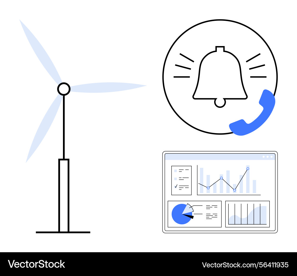 Renewable energy alert notification and data Vector Image