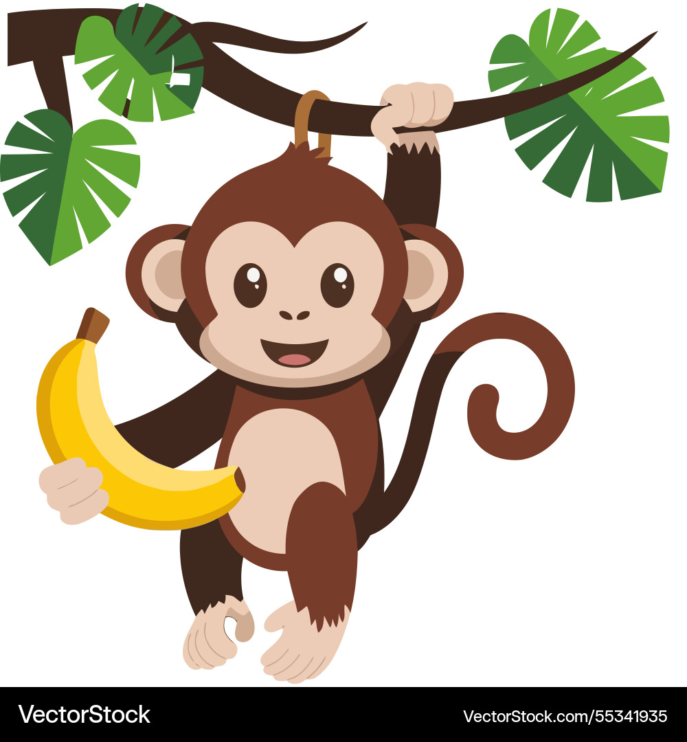 Simple monkey artwork Royalty Free Vector Image
