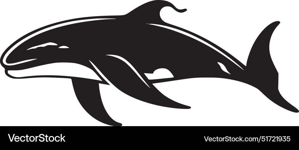 Whale - minimalist and flat logo Royalty Free Vector Image