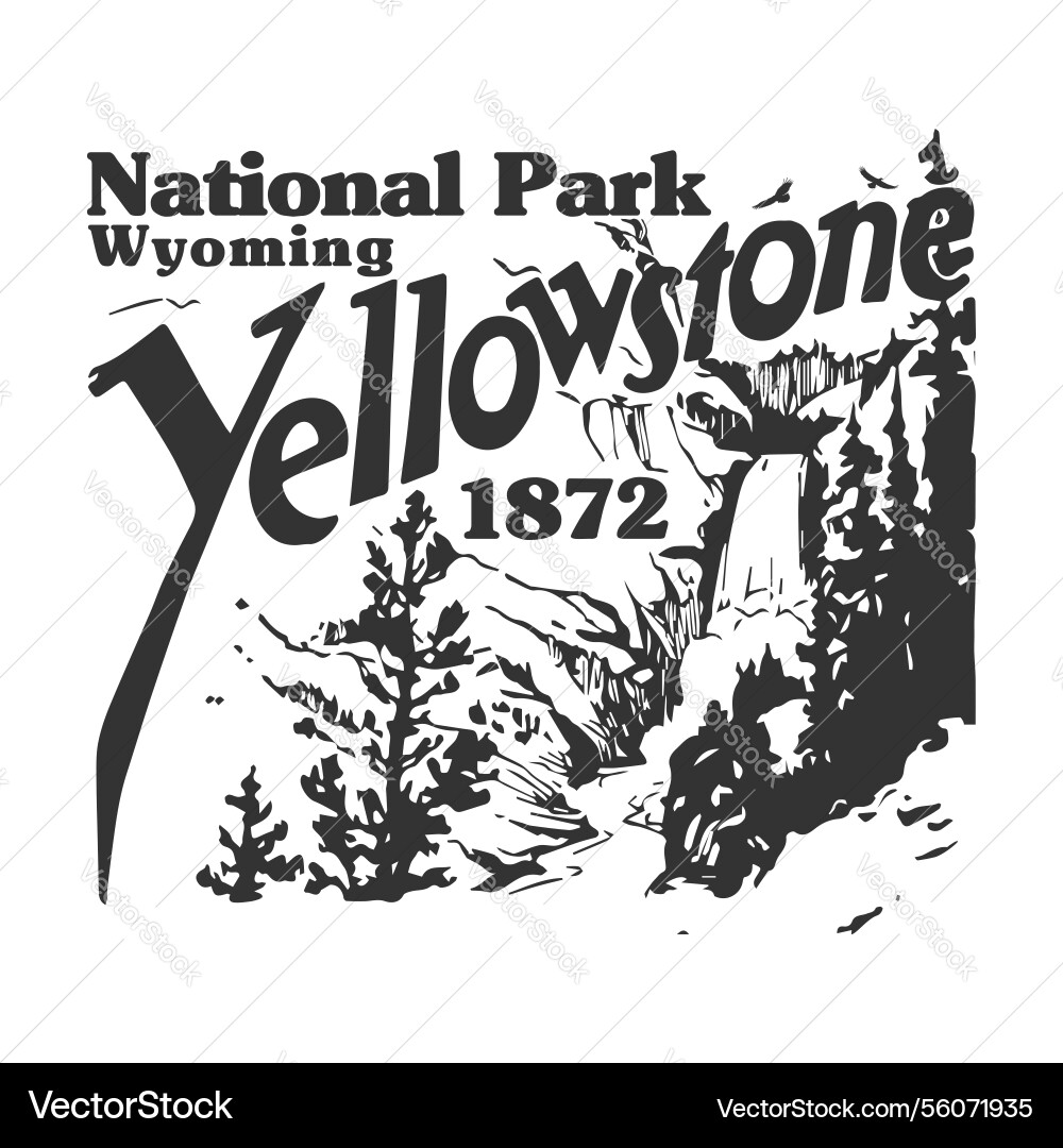 Yellowstone national park Royalty Free Vector Image