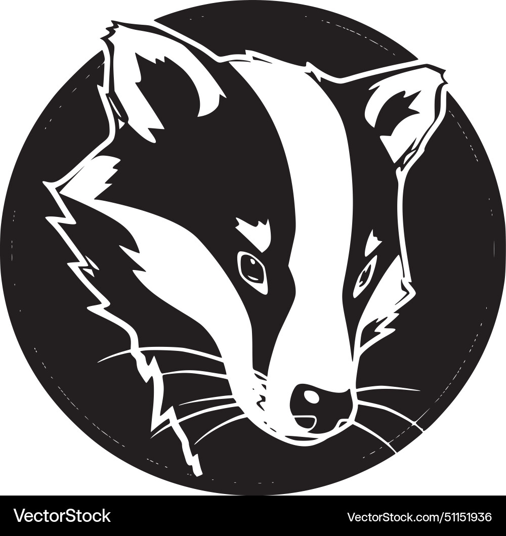 Badger - minimalist and flat logo Royalty Free Vector Image