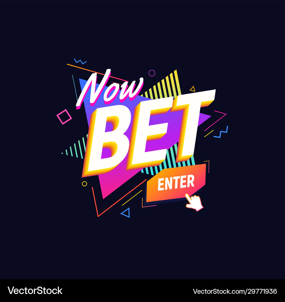 Bet now isolated icon 90s retro style Royalty Free Vector