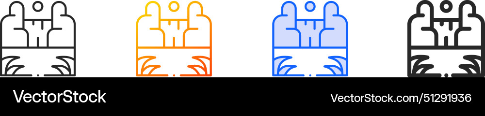 Cascade iconthin linear gradient blue stroke Vector Image