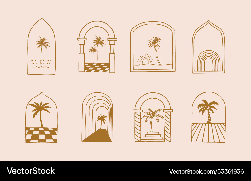 Collection of line design Royalty Free Vector Image