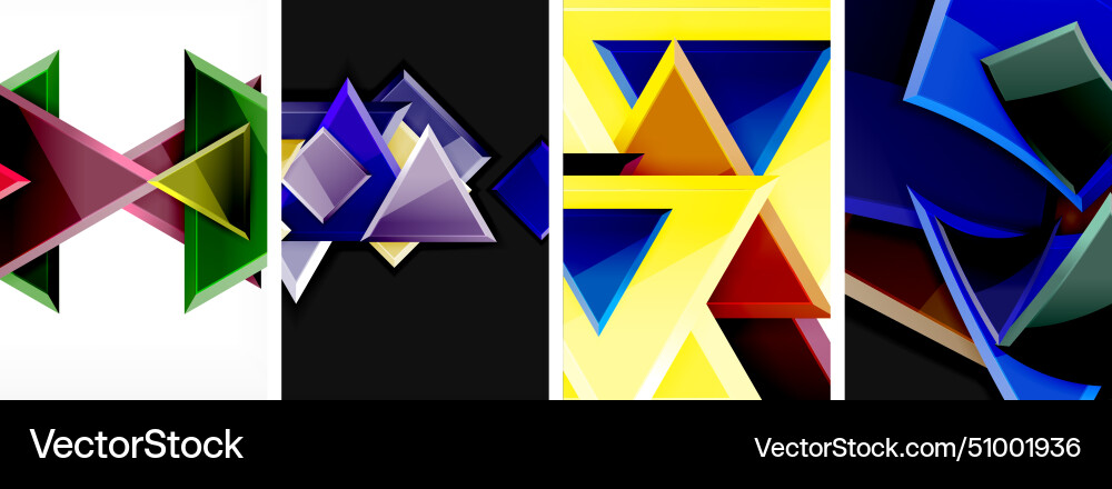 Four electric blue triangles form a symmetry Vector Image
