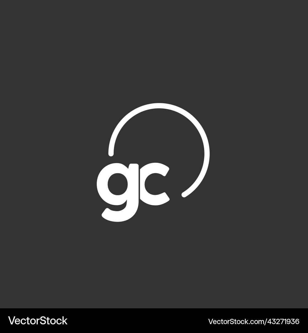 Gc initial logo with rounded circle Royalty Free Vector