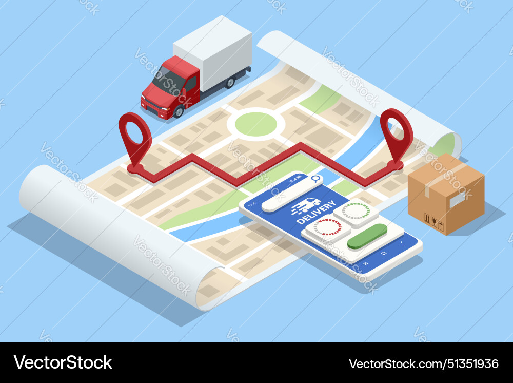 Isometric logistics and delivery infographics Vector Image