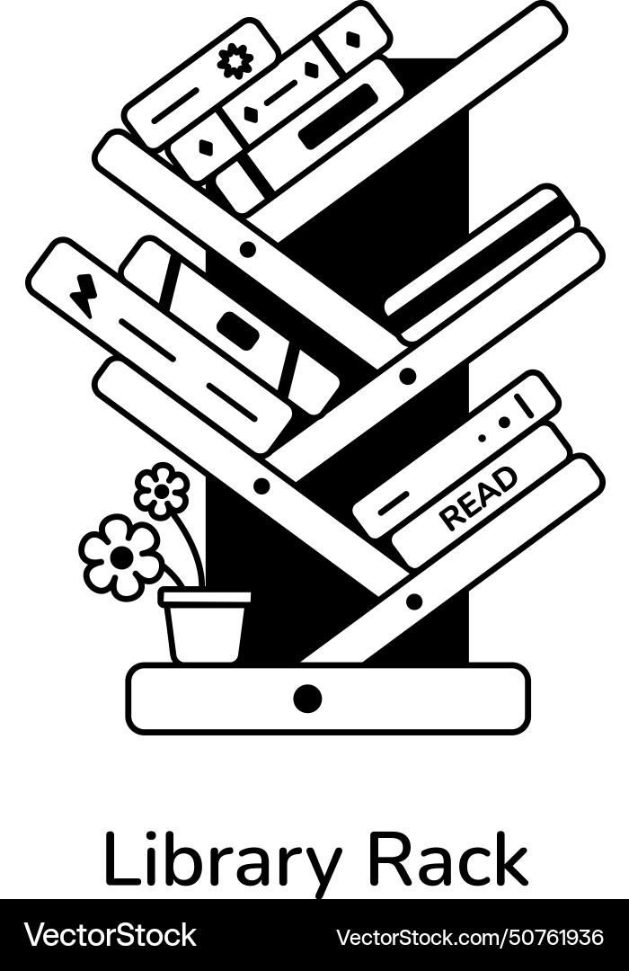 Library rack Royalty Free Vector Image - VectorStock